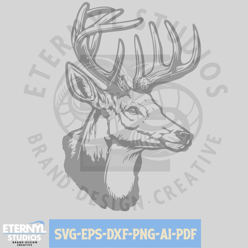 Buck SVG PNG Deer Stag Big Buck Big Rack Svg Whitetail - Etsy