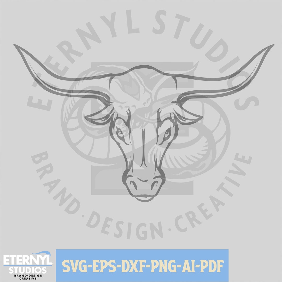 Longhorn Mascot SVG PNG, Longhorns, School Mascot, Football Mascot ...