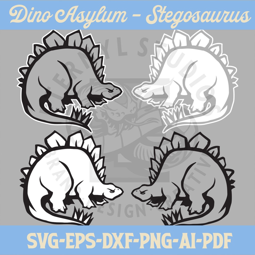 Dinosaur SVG PNG, Stegosaurus, 4 Pack, Bundle, Digital Download, Vector ...