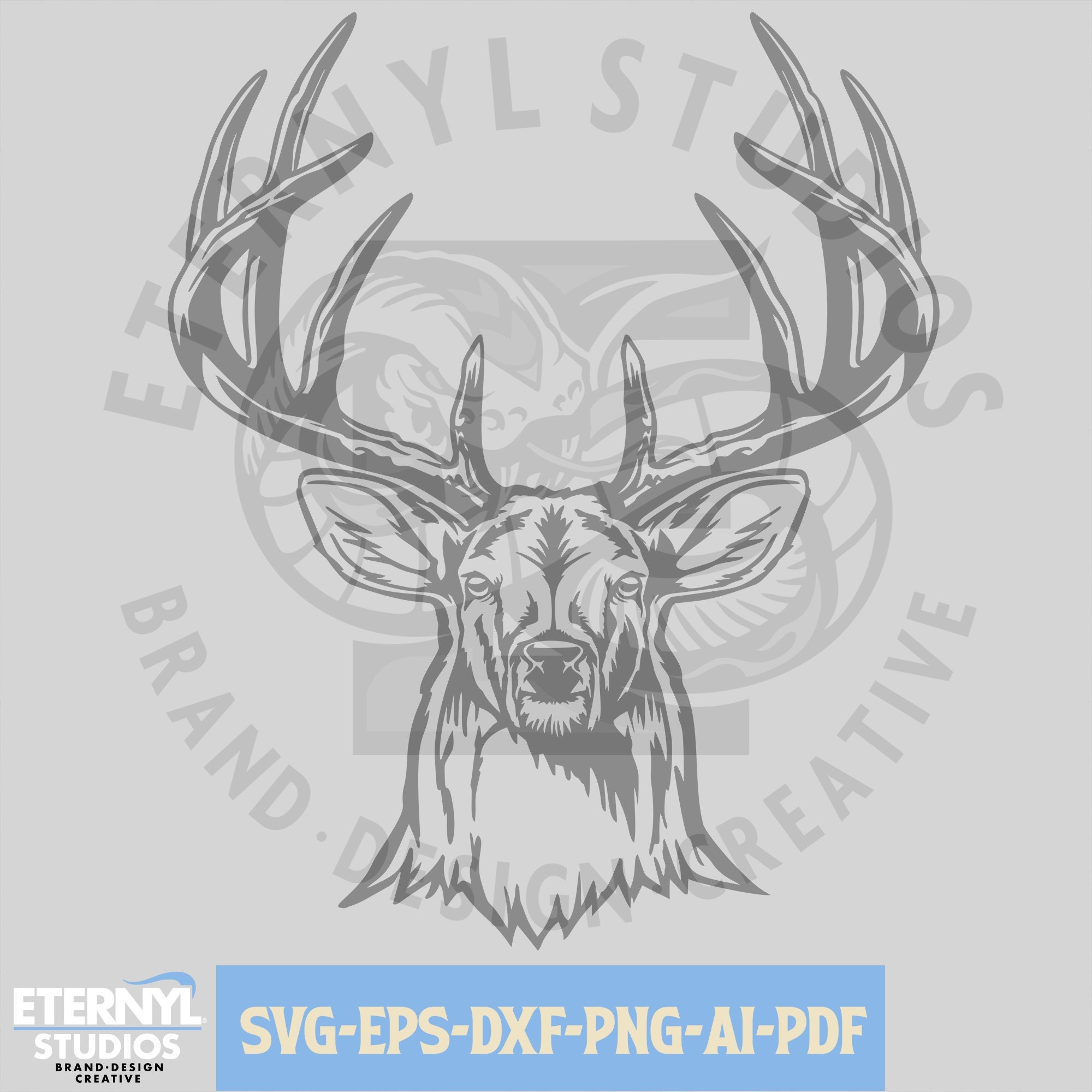 Buck SVG PNG Big Buck Whitetail Svg Buck Mascot Deer Cut - Etsy