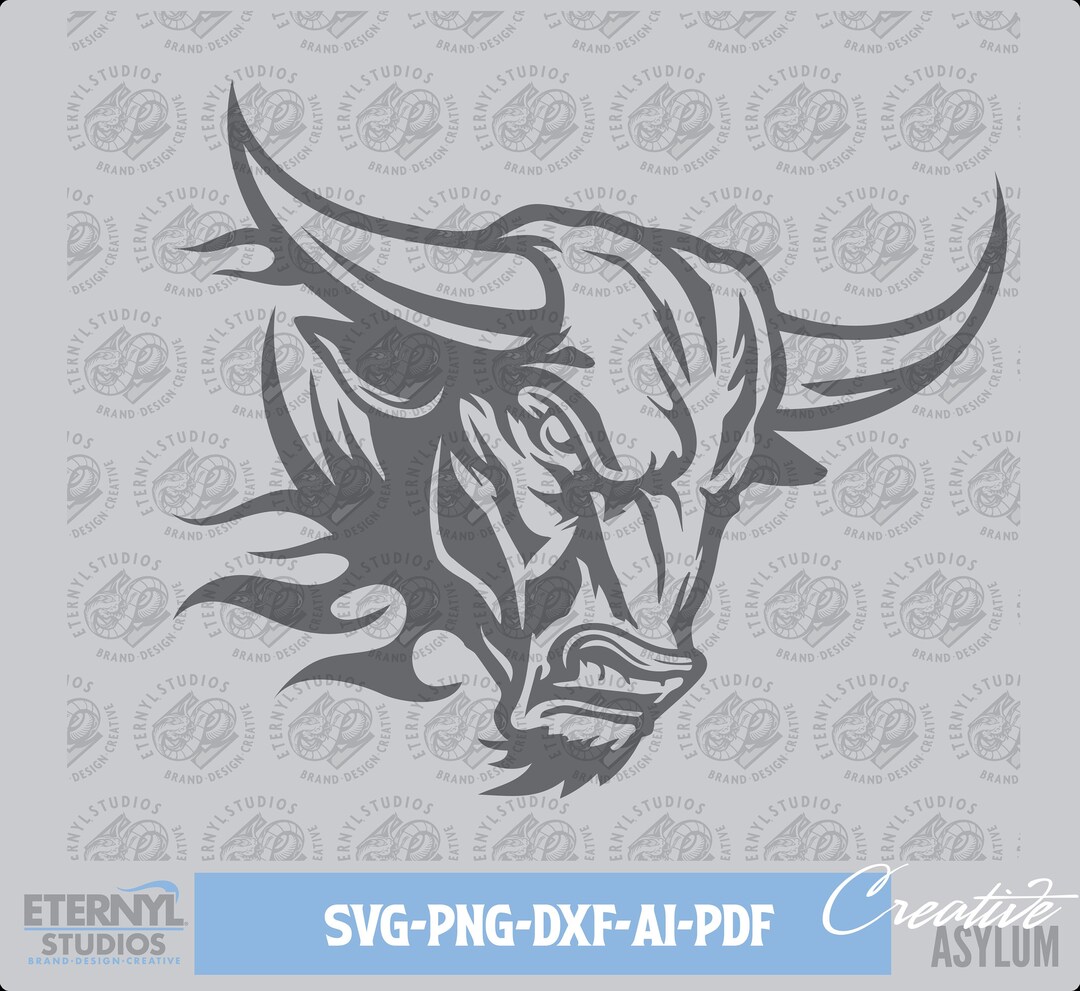 Bulls SVG PNG, Taurus, Longhorn, Steer, Cattle, Instant Digital ...
