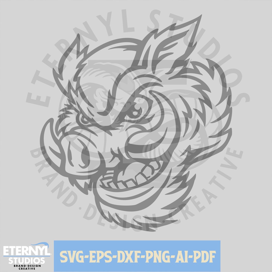 Razorback Mascot SVG PNG, Hogs Svg, Hawgs, Razorbacks, Pigs, Boars ...