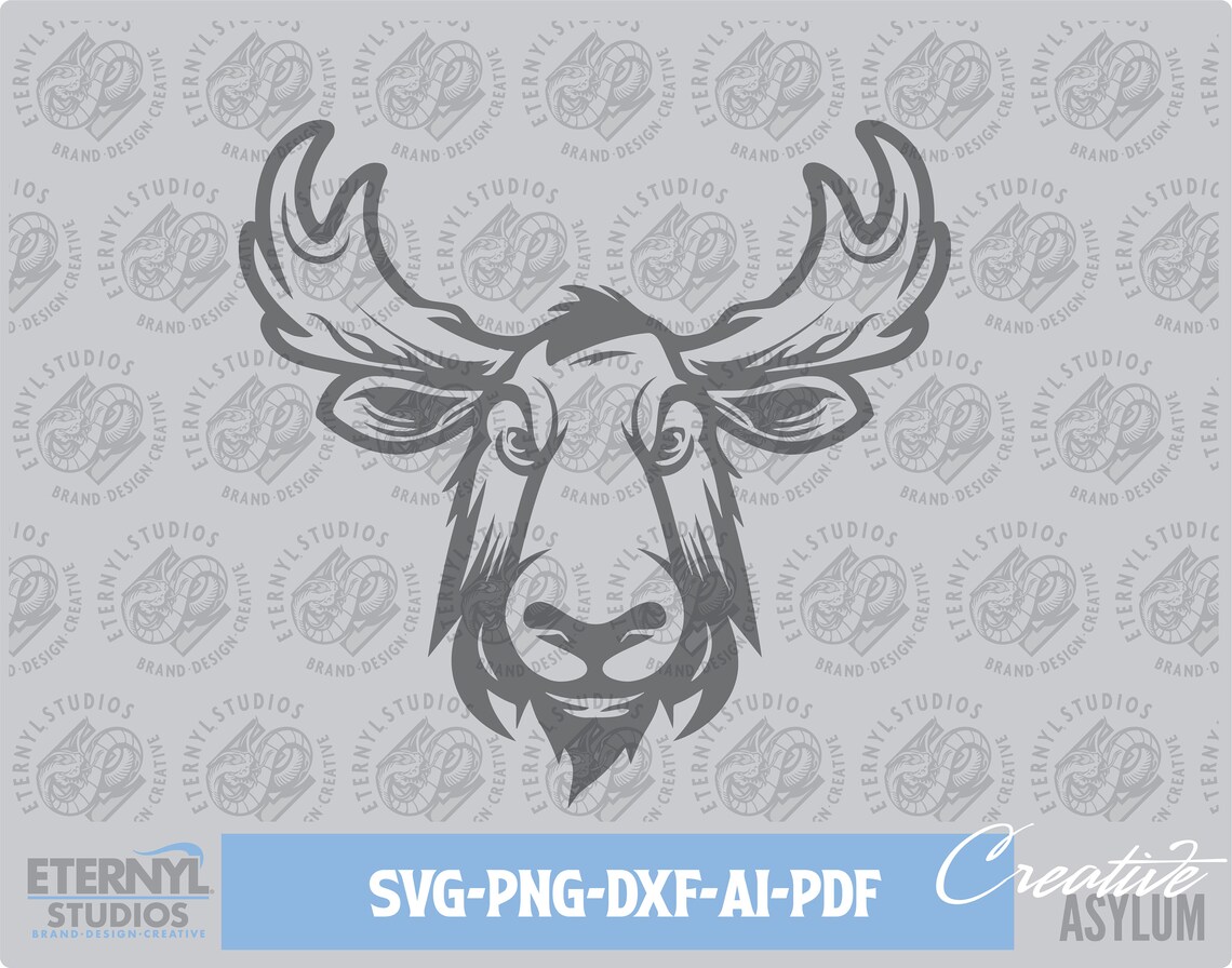 Moose SVG PNG, Bull Moose, Big Rack Svg, Moose Head Svg, Hunting Svg ...