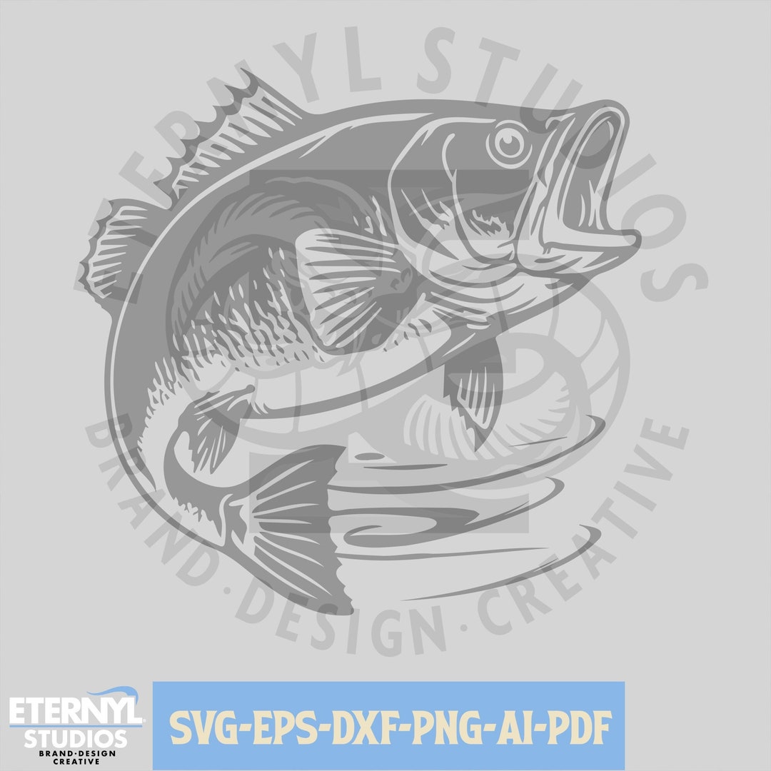 Bass SVG PNG, Largemouth Bass SVG, Bass Clipart, Lake Bass, Bass Cut ...