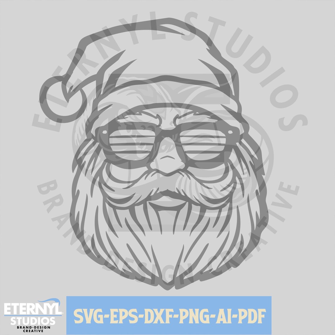 Cool Santa Svg, Santa Christmas Svg, Santa Sunglasses SVG, Santa PNG ...