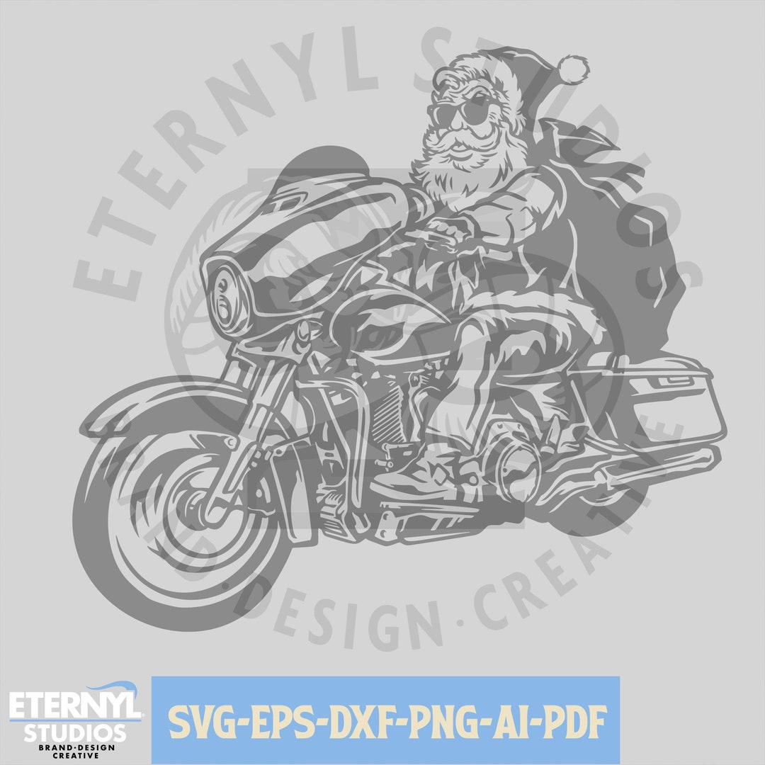Santa Biker Svg, Biker Christmas Svg, Bad Santa Biker SVG, Santa PNG ...