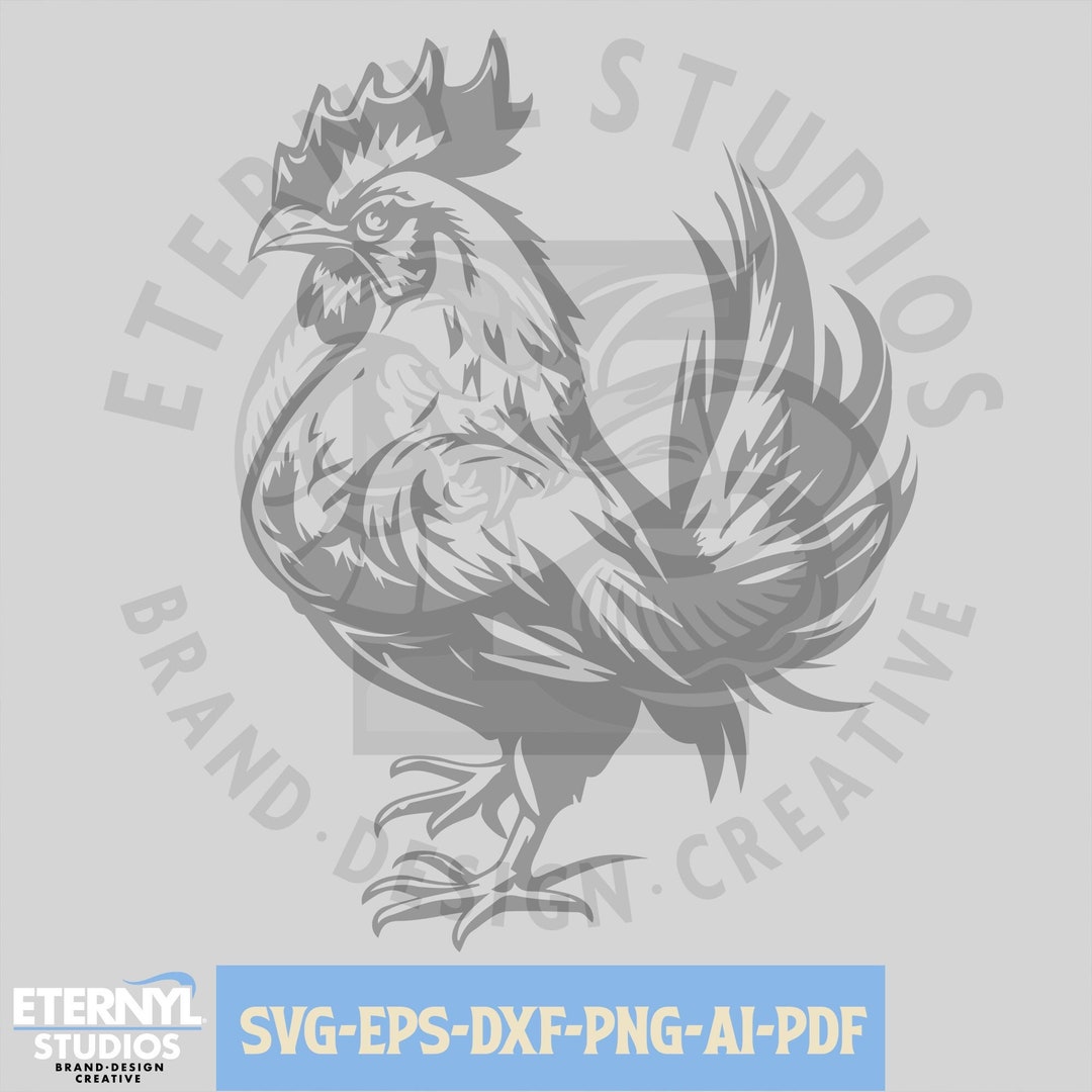 Tough Rooster Vector Art: Gamecock Clipart (digital Download) - Etsy