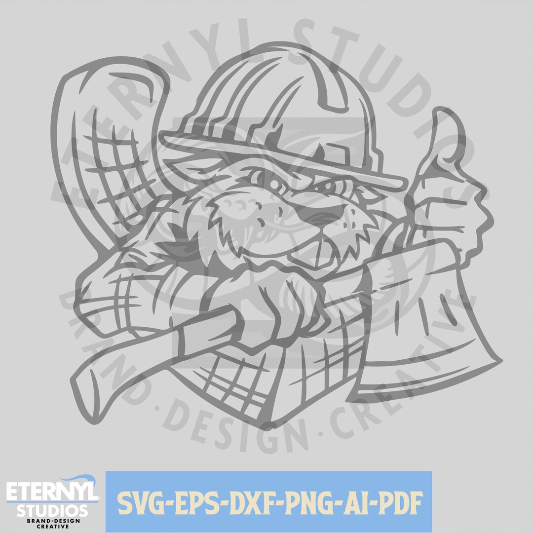 Lumberjack Beaver Mascot SVG: Cartoon Sports Logo (digital Download) - Etsy