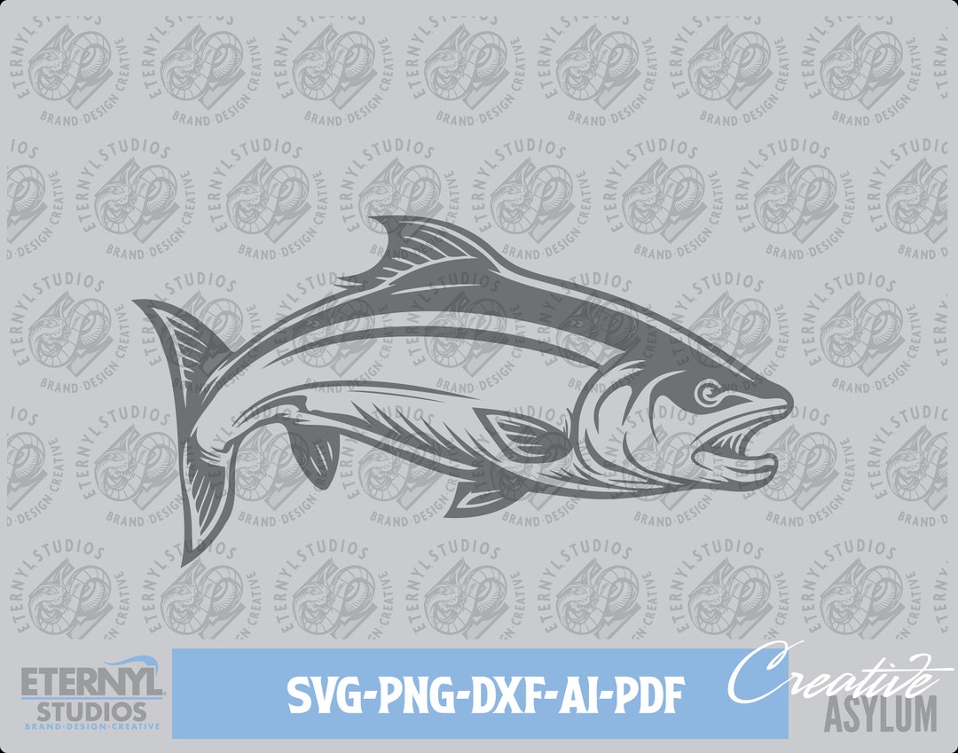 Salmon SVG PNG, Atlantic Salmon, Instant Digital Download, Fishing ...