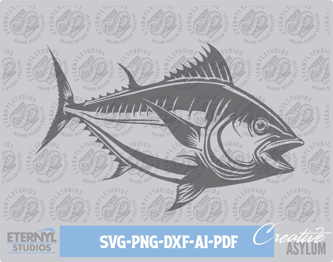 Tuna SVG PNG DXF, Instant Digital Download, Yellowfin, Bluefin, Game ...