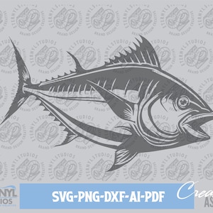 Tuna SVG PNG DXF, Instant Digital Download, Yellowfin, Bluefin, Game ...