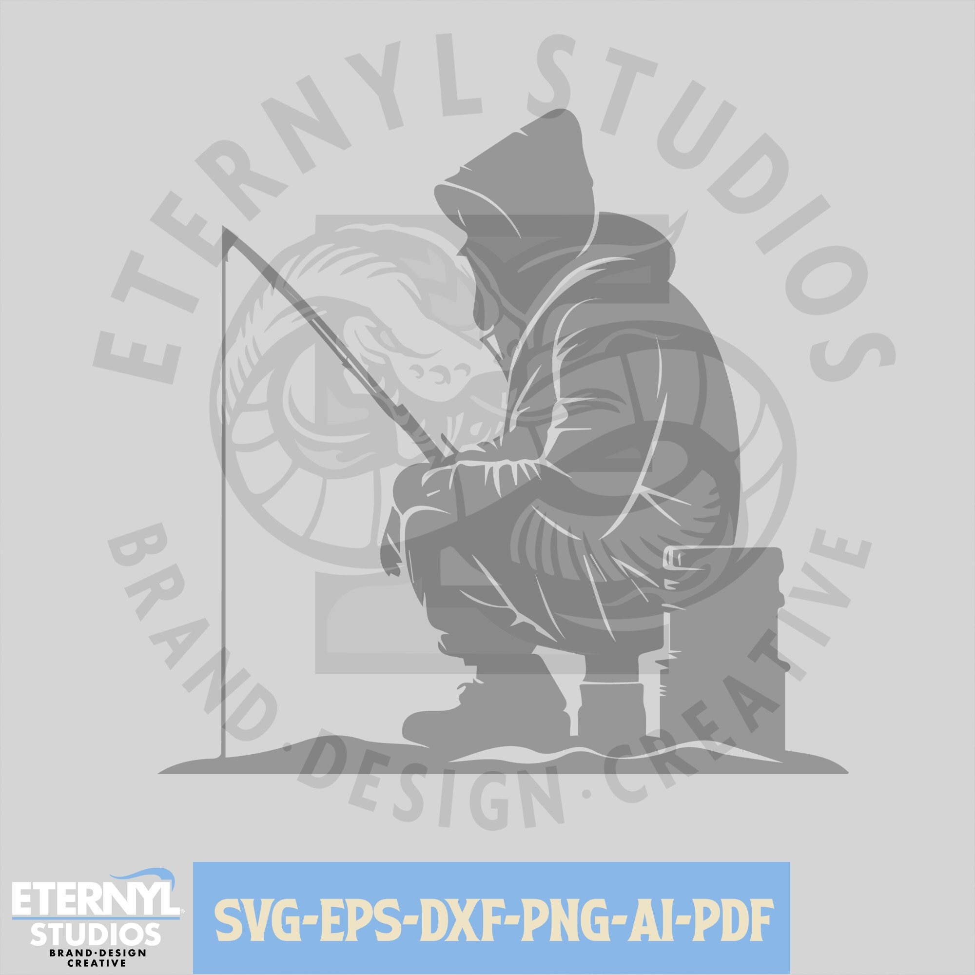 Ice Fishing SVG PNG Digital Download Cricut Silhouette - Etsy