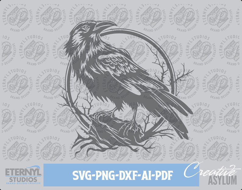 Raven SVG PNG Dark Raven Crow Blackbird Raven Mascot - Etsy