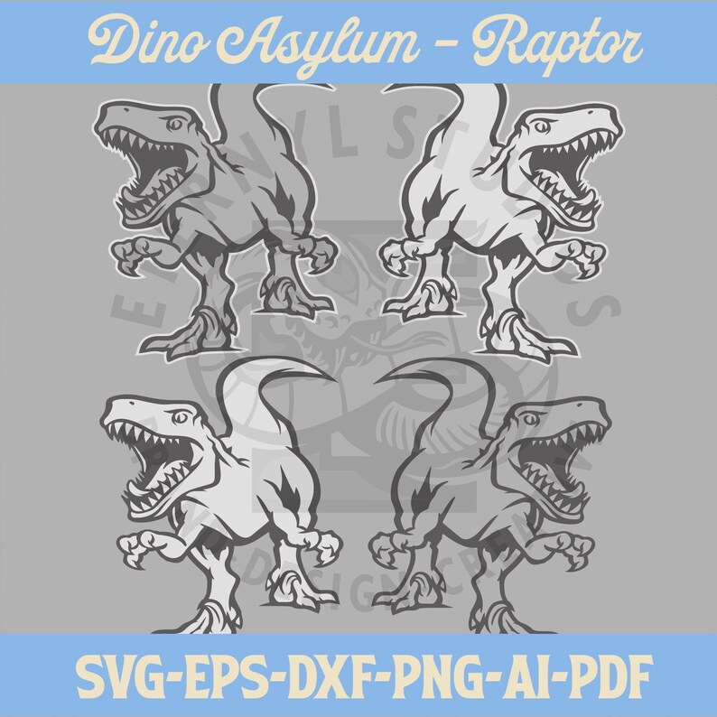 Raptor SVG PNG 4pack Dinosaur Vector Bundle Raptor - Etsy