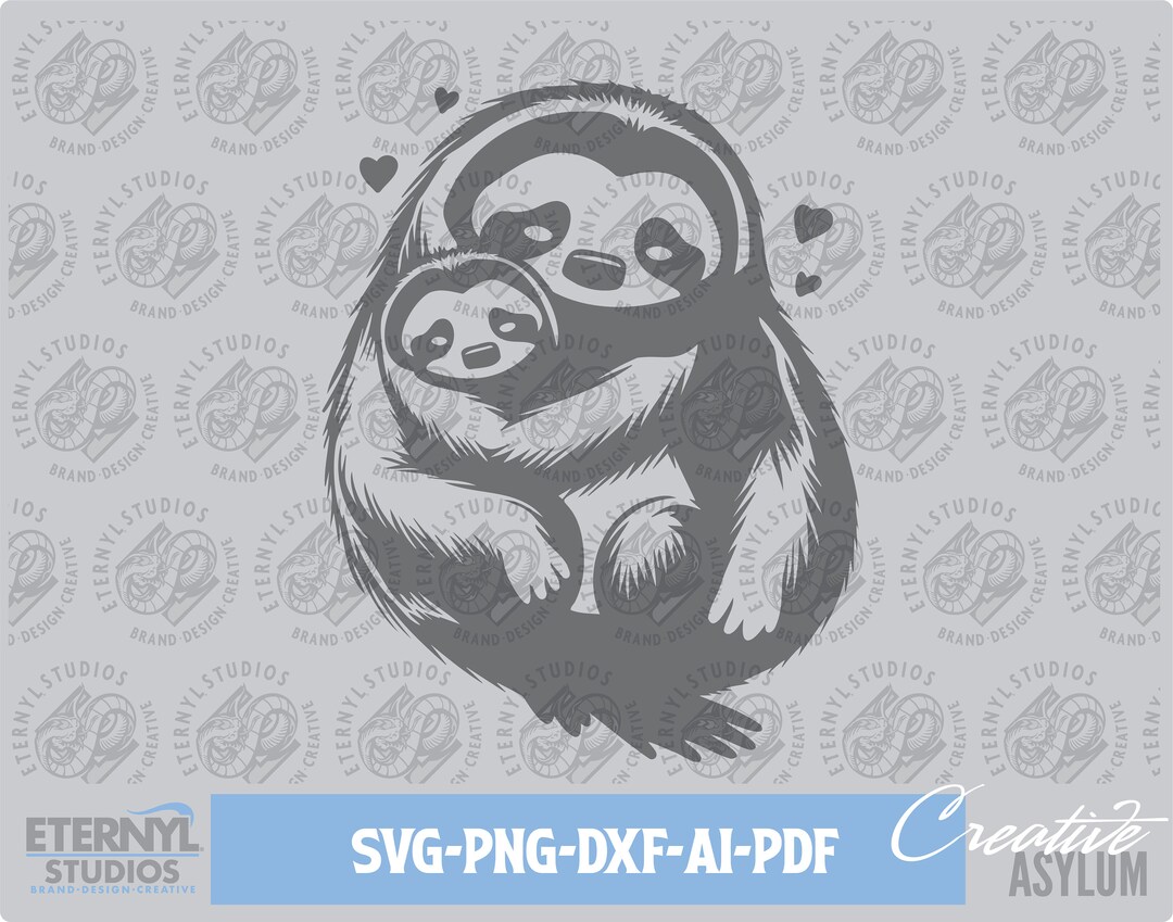 Mom and Baby Sloth SVG PNG, Sloth, Mother, Mom, Mother's Day, Mommy ...