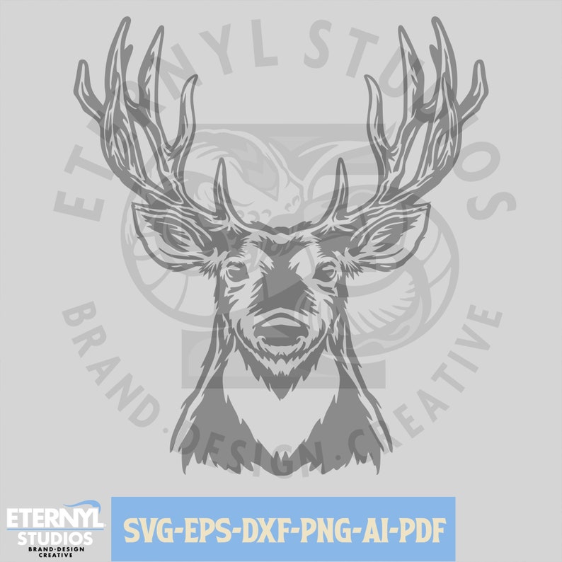 Buck SVG PNG Big Buck Whitetail Svg Buck Mascot Deer Cut - Etsy