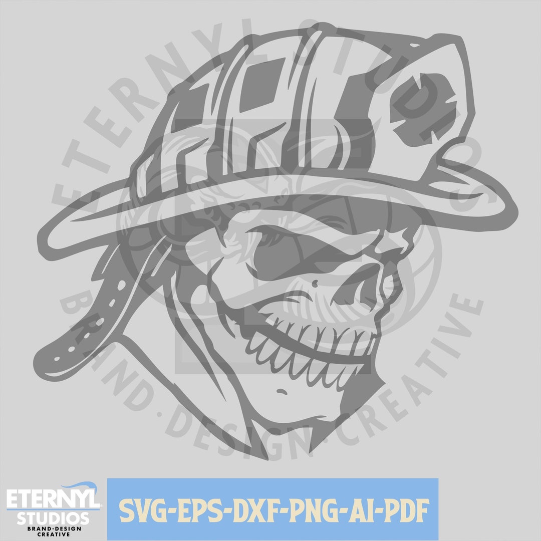 Firefighter Skeleton Mascot SVG PNG, Firefighter Mascot, Skeleton ...