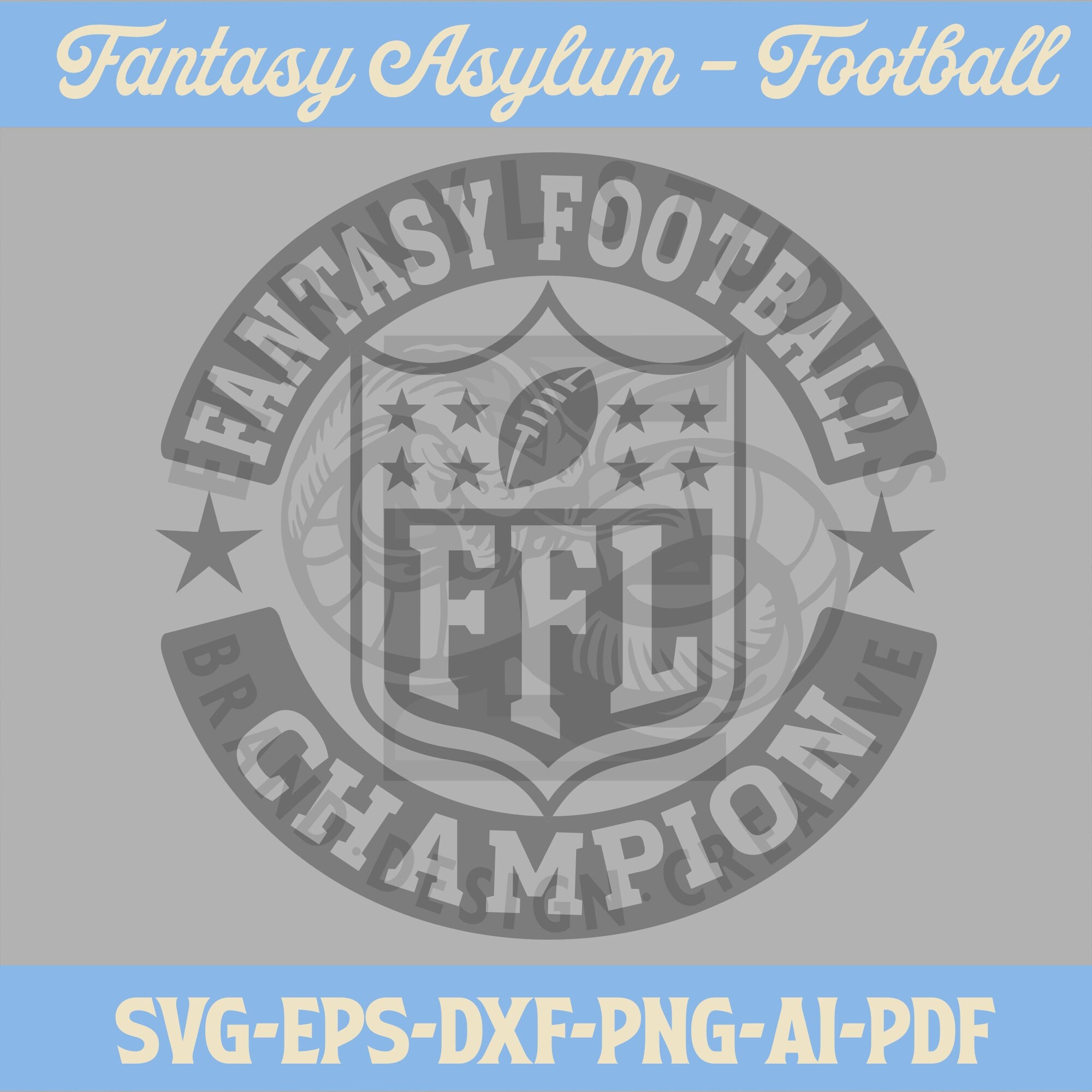 Fantasy Football Champion F Football SVG Vector Digital - Etsy