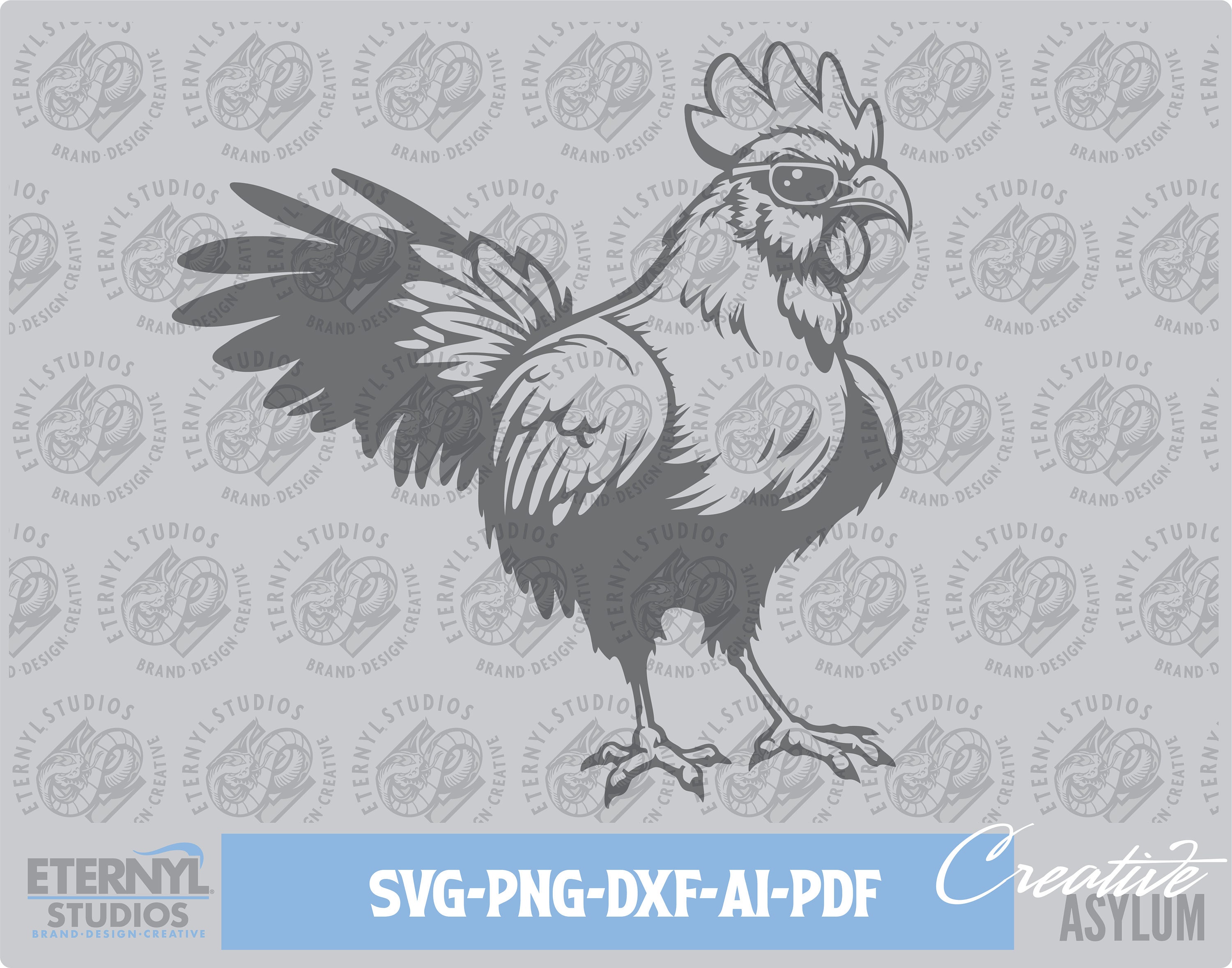 Rooster SVG PNG Cool Rooster Chicken Wearing Sunglasses - Etsy
