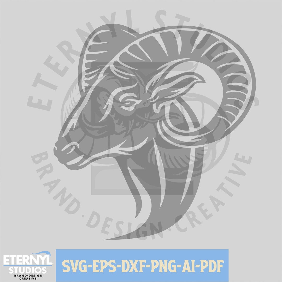 Rams Mascot SVG PNG, Fighting Rams Mascot, School Mascot, Football ...