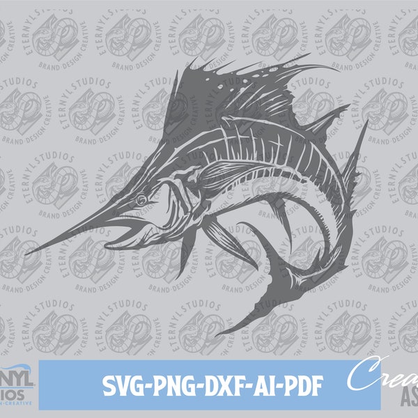 Marlin Svg - Etsy