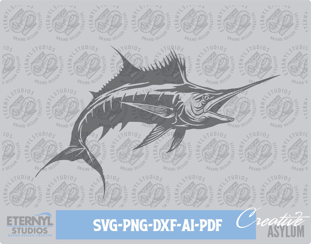 Marlin SVG PNG, Marlin Fish, Sailfish, Swordfish, Digital Download ...