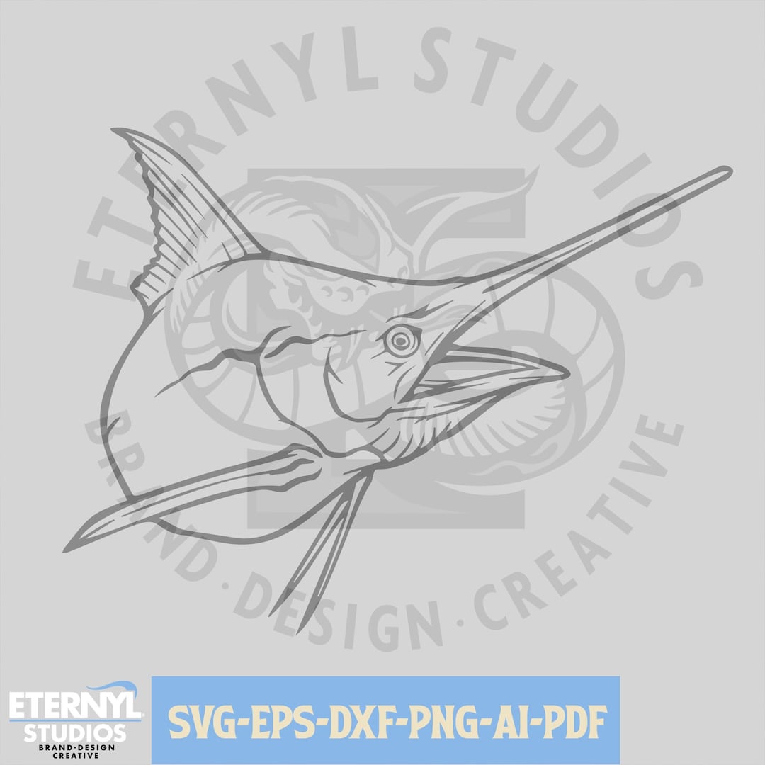 Marlin SVG PNG, Marlin SVG, Marlin Clipart, Swordfish, Marlin Cut File ...