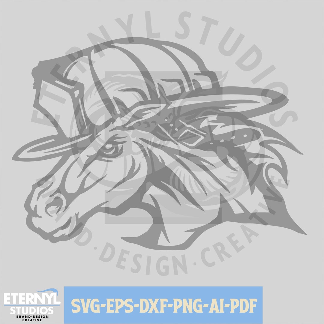Firefighter Mustang Mascot SVG PNG, Fire Fighter SVG, Firefighter ...