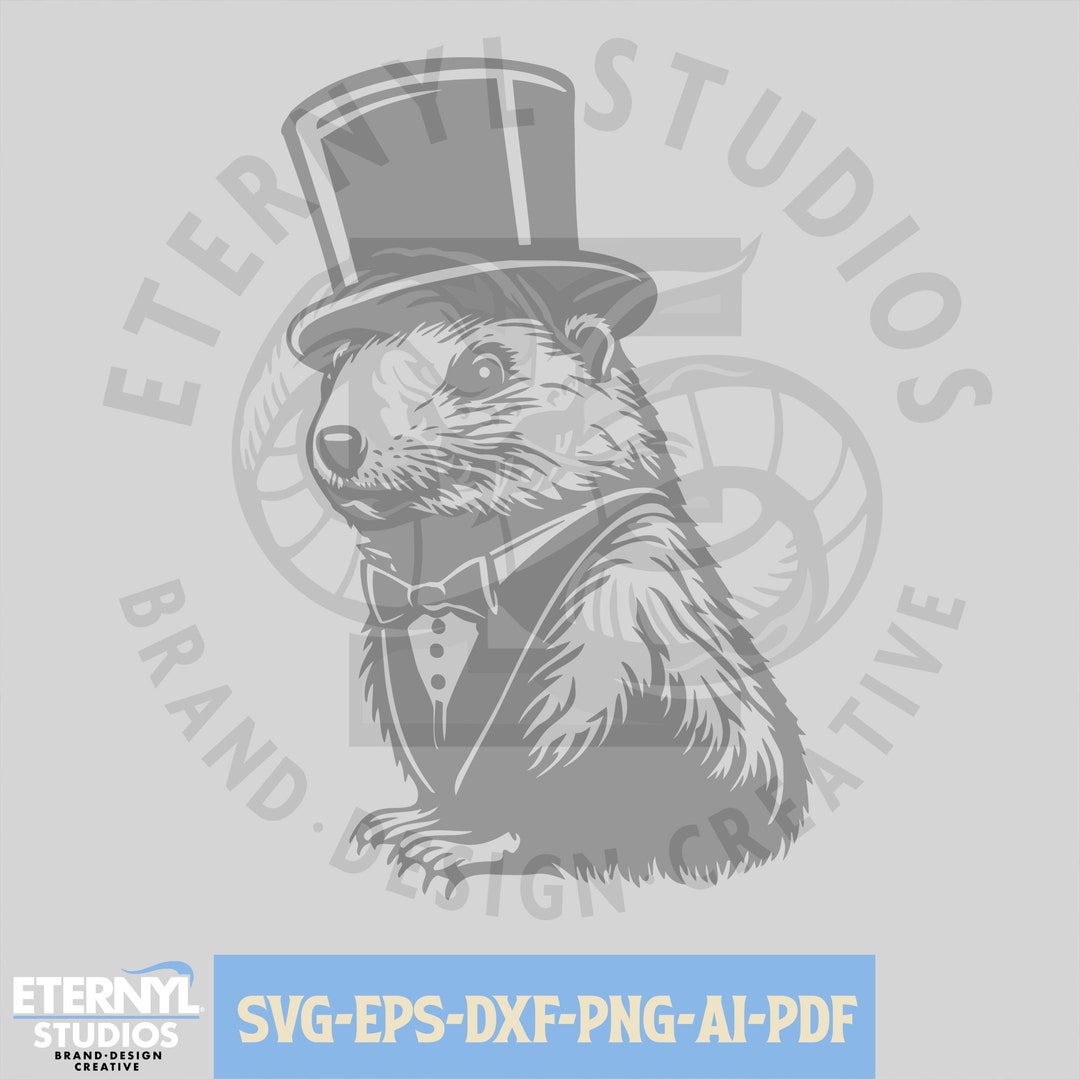 Fancy Groundhog SVG PNG: Groundhog's Day Clipart (digital Download) - Etsy
