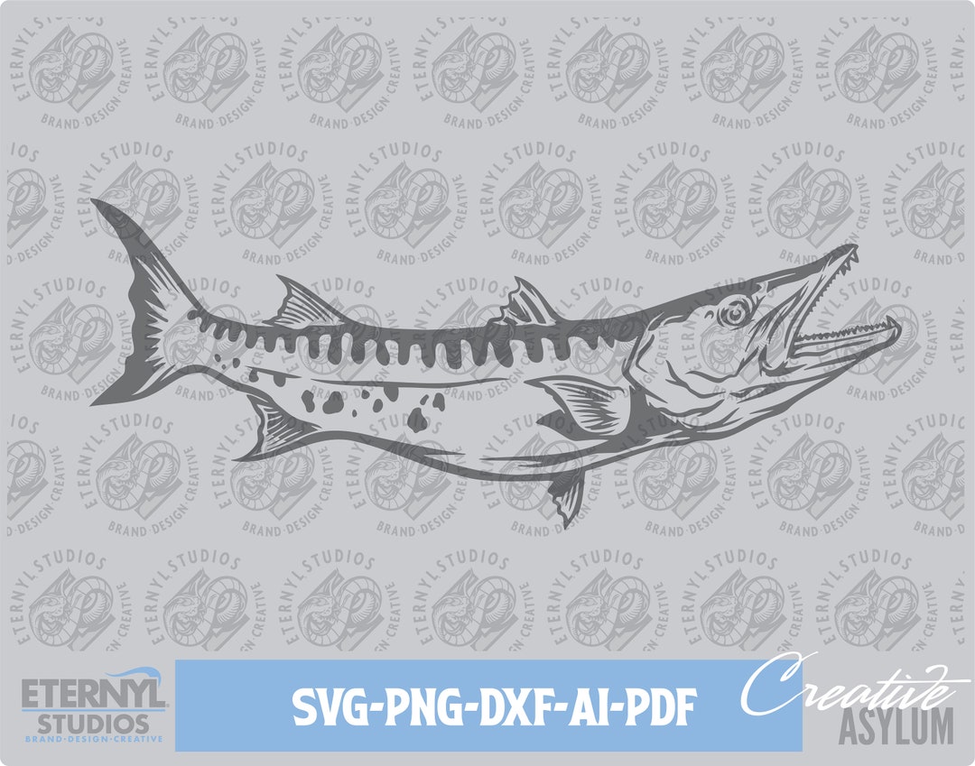 Barracuda SVG PNG, Cuda SVG, Instant Download, Barracuda Clipart, Sport ...
