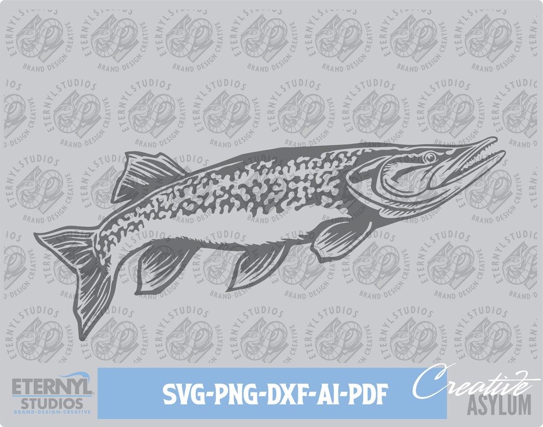 Pike SVG PNG, Northern Pike, Instant Download, Trophy Fish, Northern ...