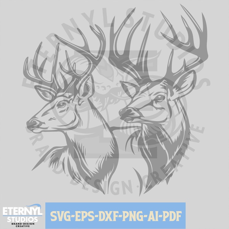Buck Twins SVG PNG Big Trophy Bucks Big Rack Whitetail - Etsy