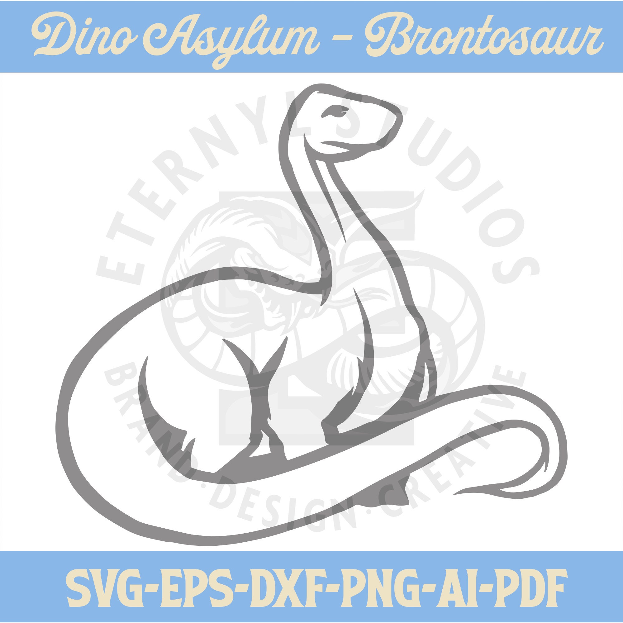 Dinosaur SVG PNG Brontosaurus Bronto 4pack Vector Bundle - Etsy
