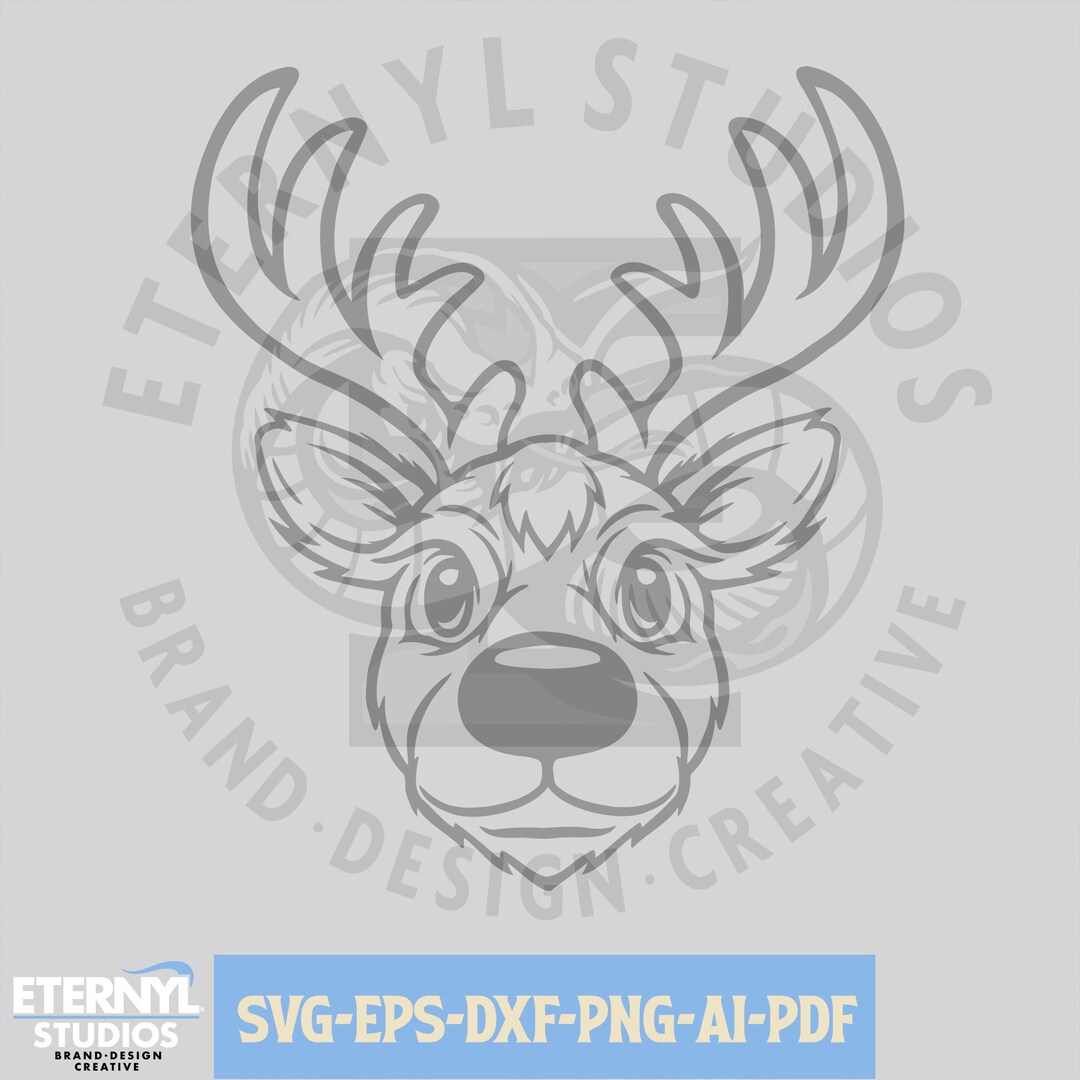 Reindeer Head Svg, Cute Reindeer, Christmas Svg, Santa Reindeer SVG ...