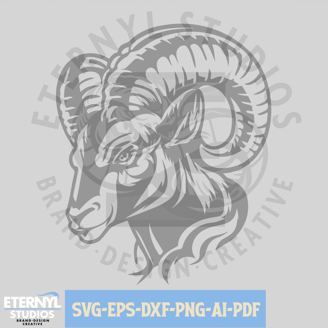 Rams Mascot SVG PNG, Fighting Rams Mascot, School Mascot, Football ...