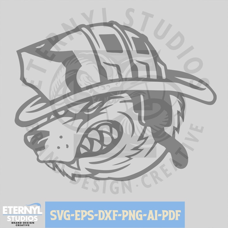 Firefighter Bear Mascot SVG PNG Fire Dept Mascot Bear - Etsy