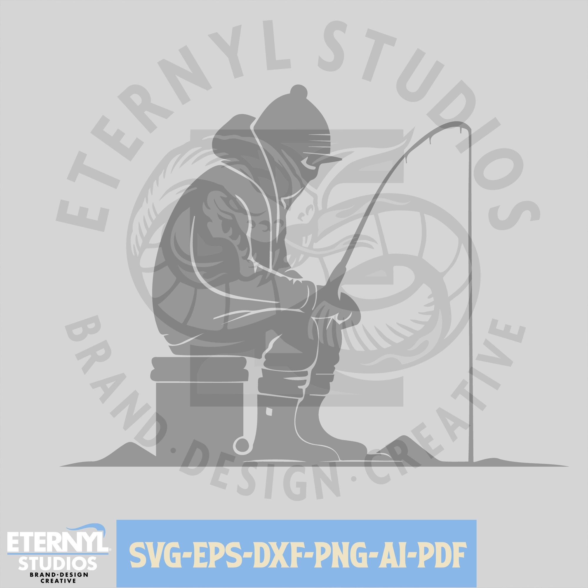 Ice Fishing SVG PNG Digital Download Cricut Silhouette - Etsy
