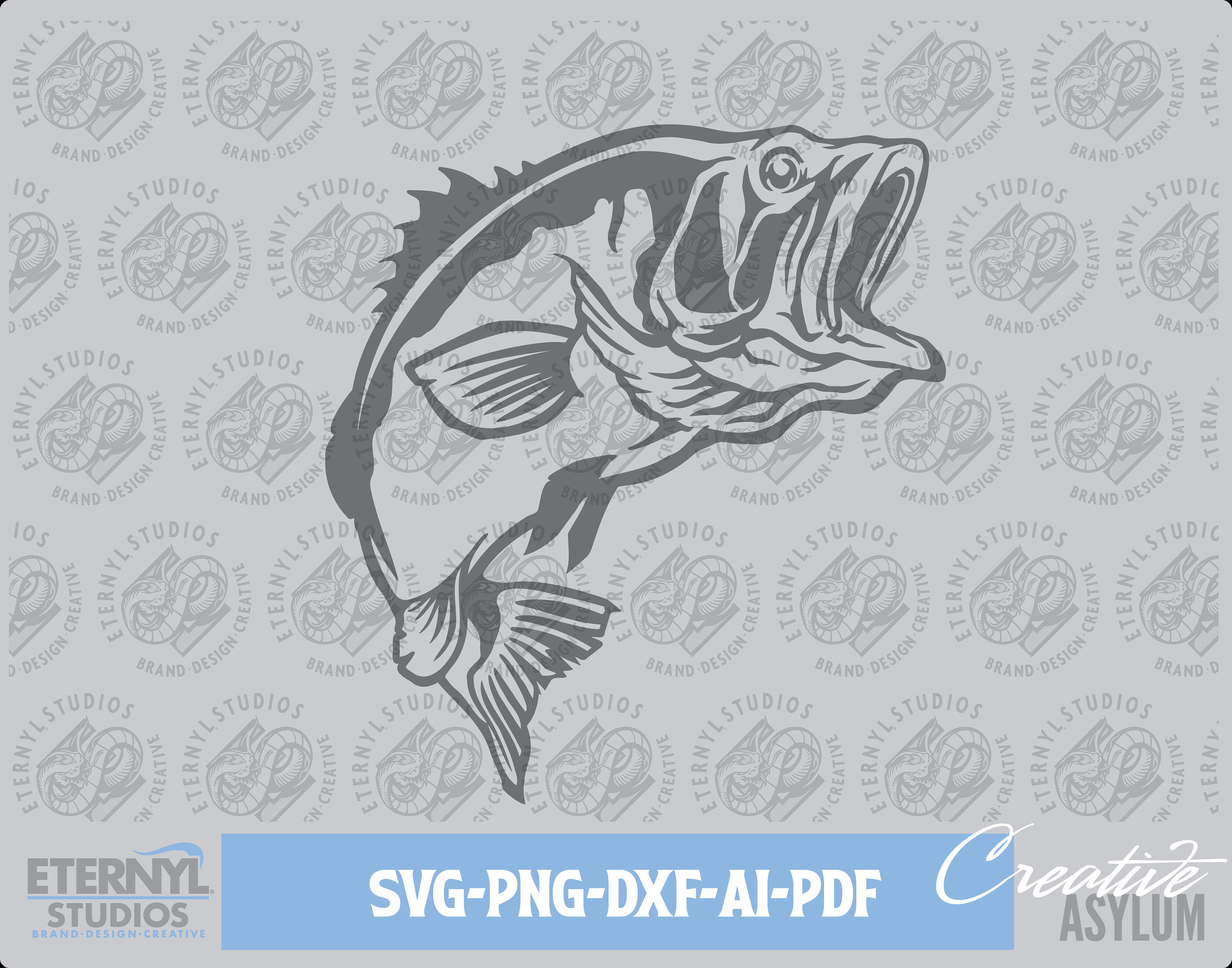 Bass SVG PNG Largemouth Bass Jumping Bass Instant Digital - Etsy