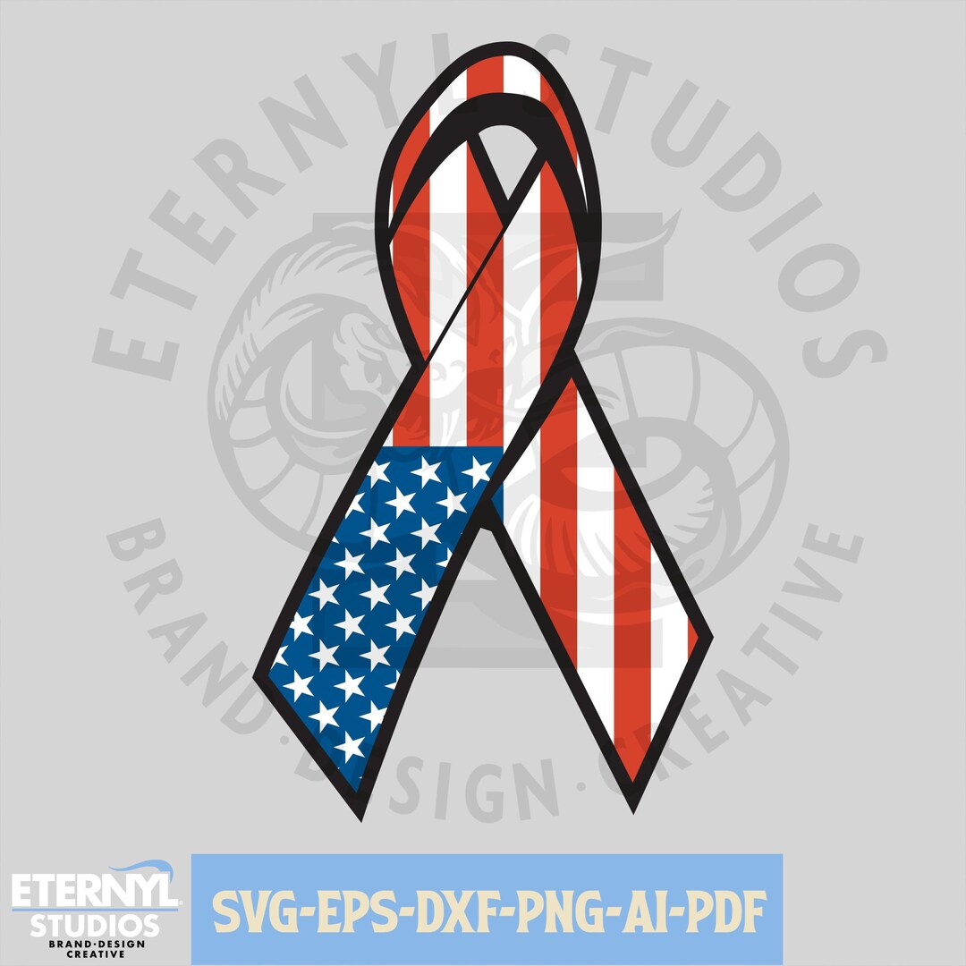 Patriotic USA Ribbon, SVG Cut File A, Patriotic, Patriotic PNG, Vector ...
