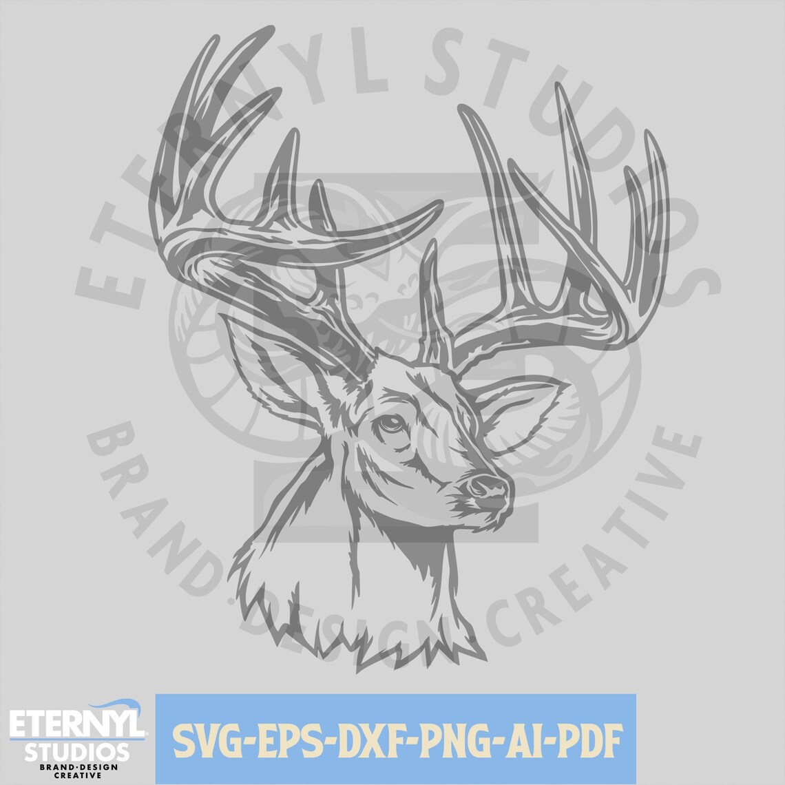 Buck SVG PNG Big Buck Whitetail Svg Buck Mascot Deer Cut - Etsy