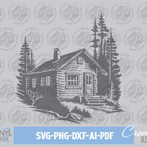 Cabin SVG PNG, Log Cabin, Instant Download, up North, Vacation Cabin ...