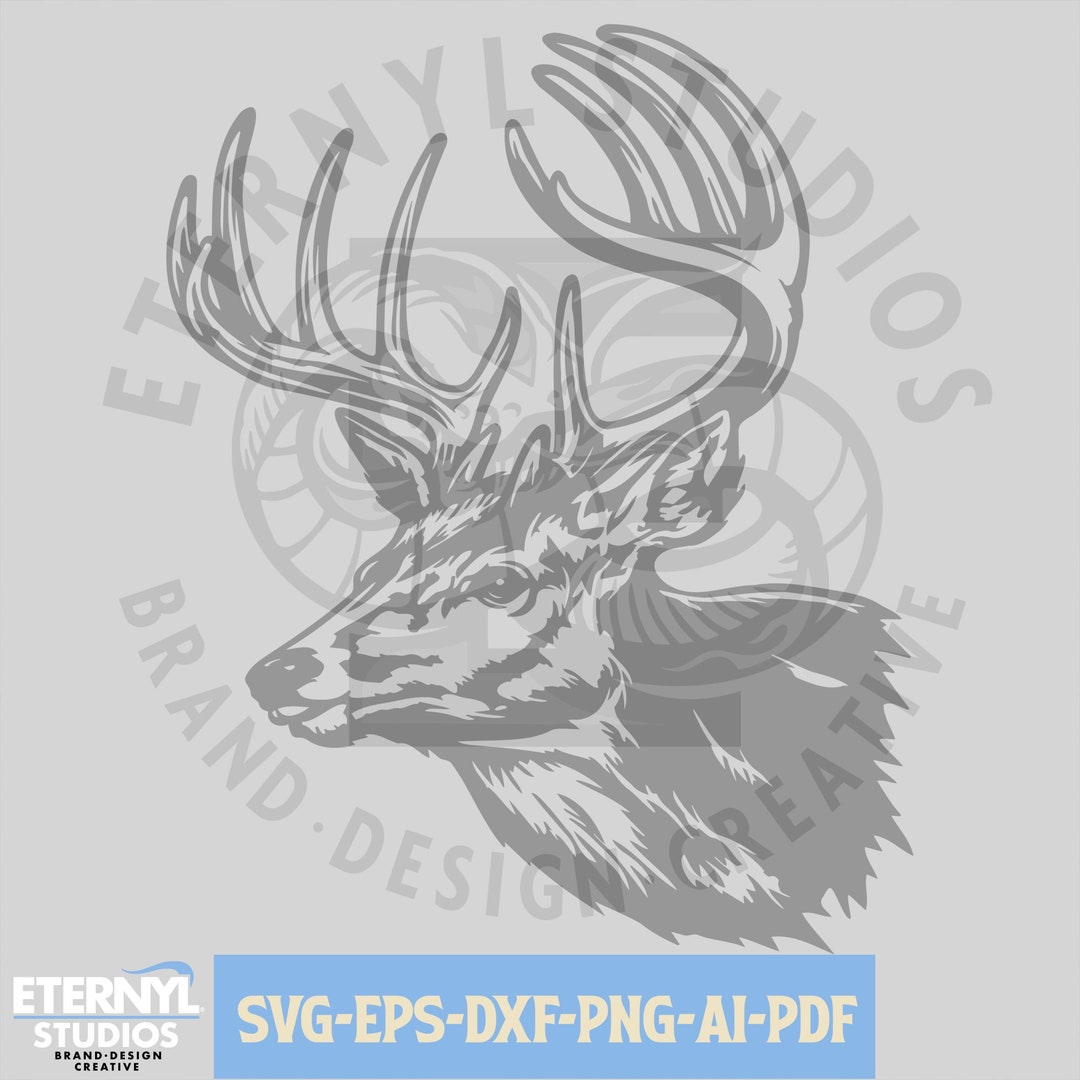 Buck SVG PNG, Big Buck, Big Rack Svg, Whitetail Svg, Hunting, Premium ...