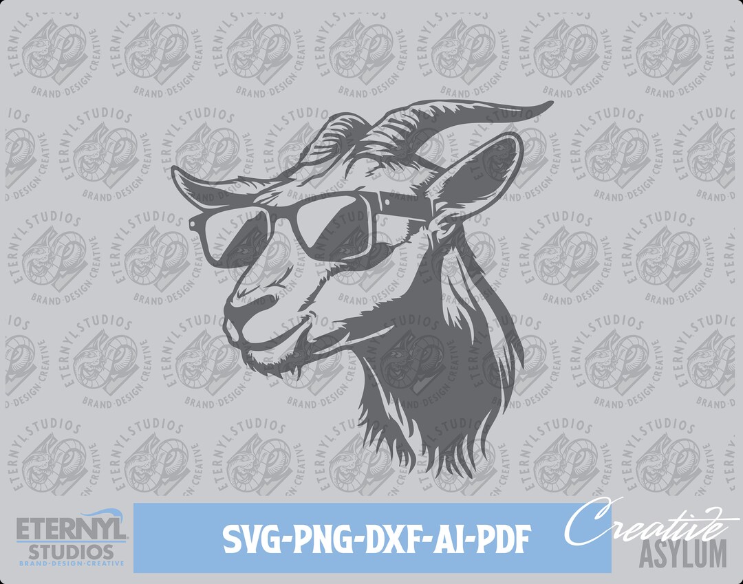 Goat SVG PNG, Happy Goat, Cool Goat, Goat Wearing Sunglasses, Farm Art ...