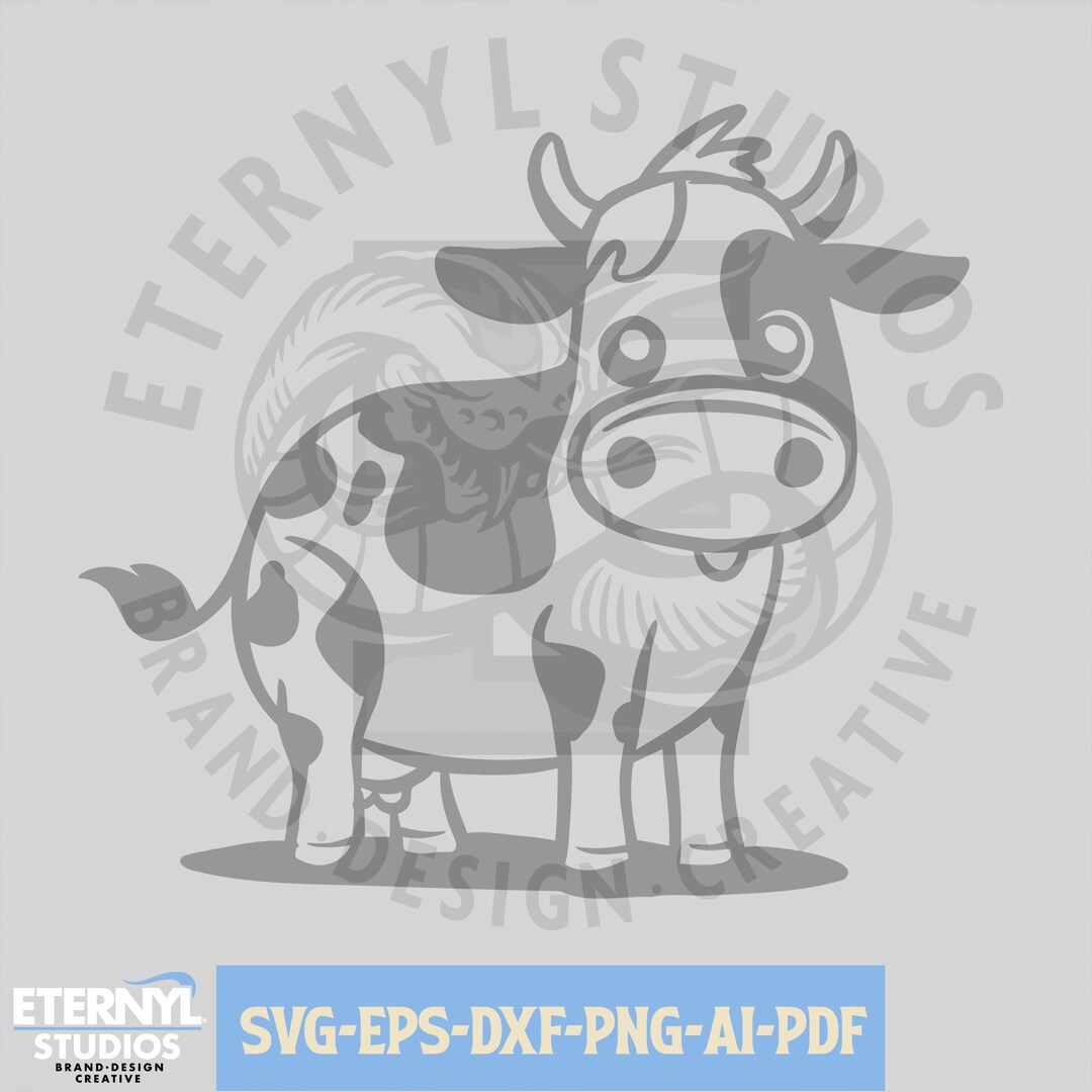 Cow SVG PNG, Cute Cow, Baby Cow, Tiny Cow, Happy Cow, Cartoon Cow Svg ...