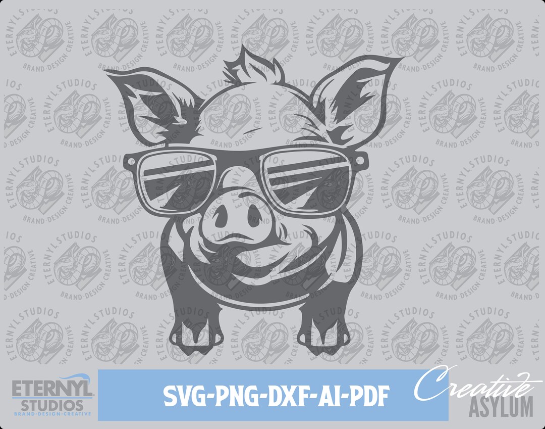 Pig SVG PNG, Cool Pig, Pig Wearing Sunglasses, Piglet, Hog, Hawg, Farm ...
