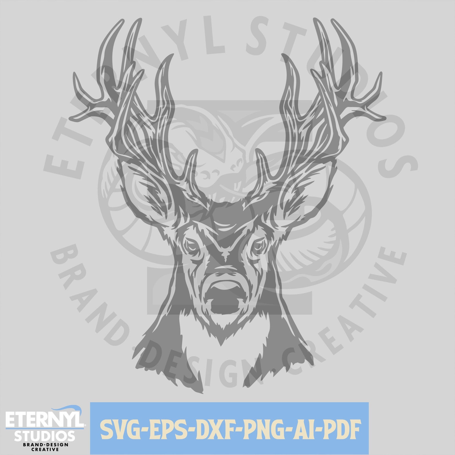 Buck SVG PNG Big Buck Whitetail Svg Buck Mascot Deer Cut - Etsy