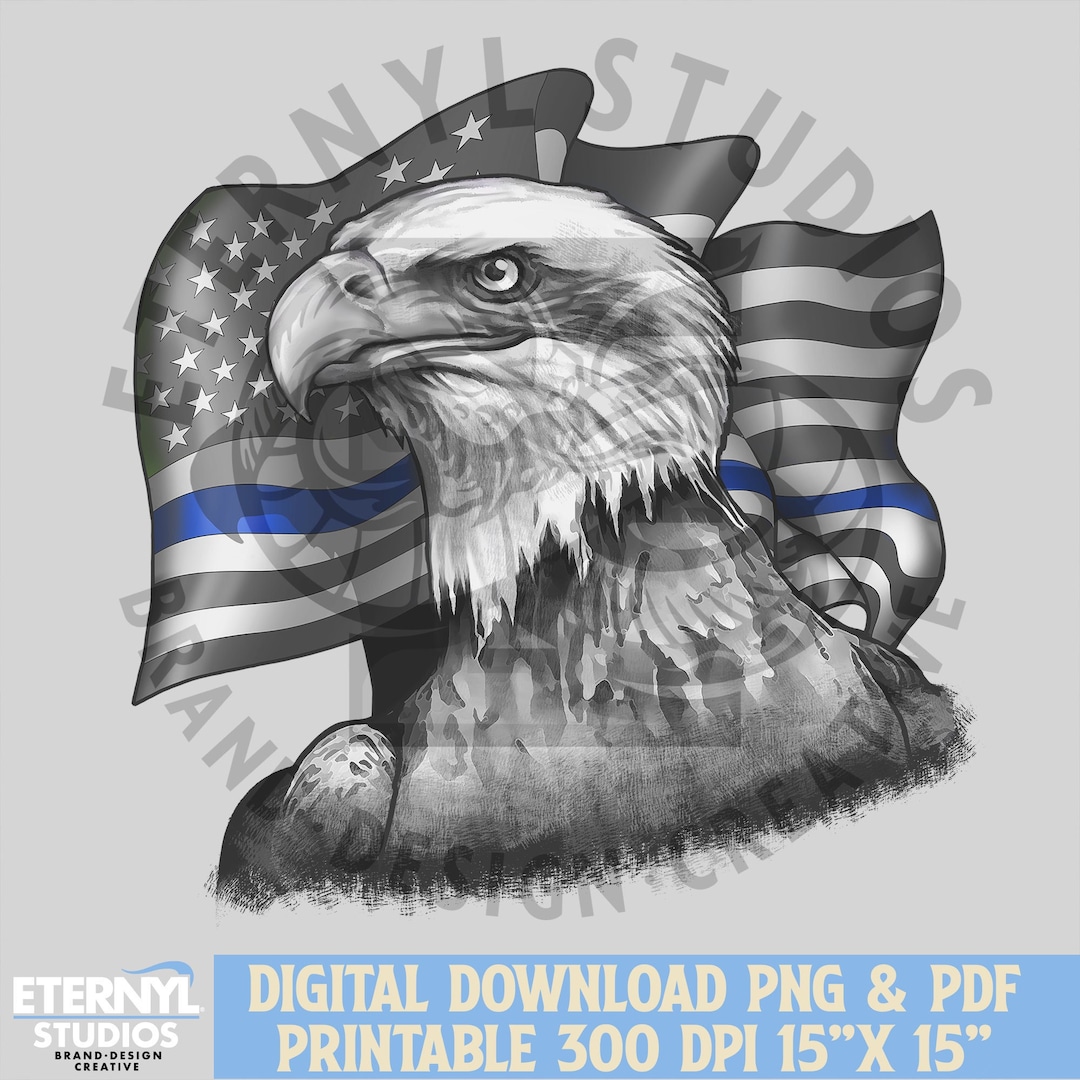 Eagle Flag Blue Line PNG, Police Art, Patriotic Eagle, Police Eagle ...