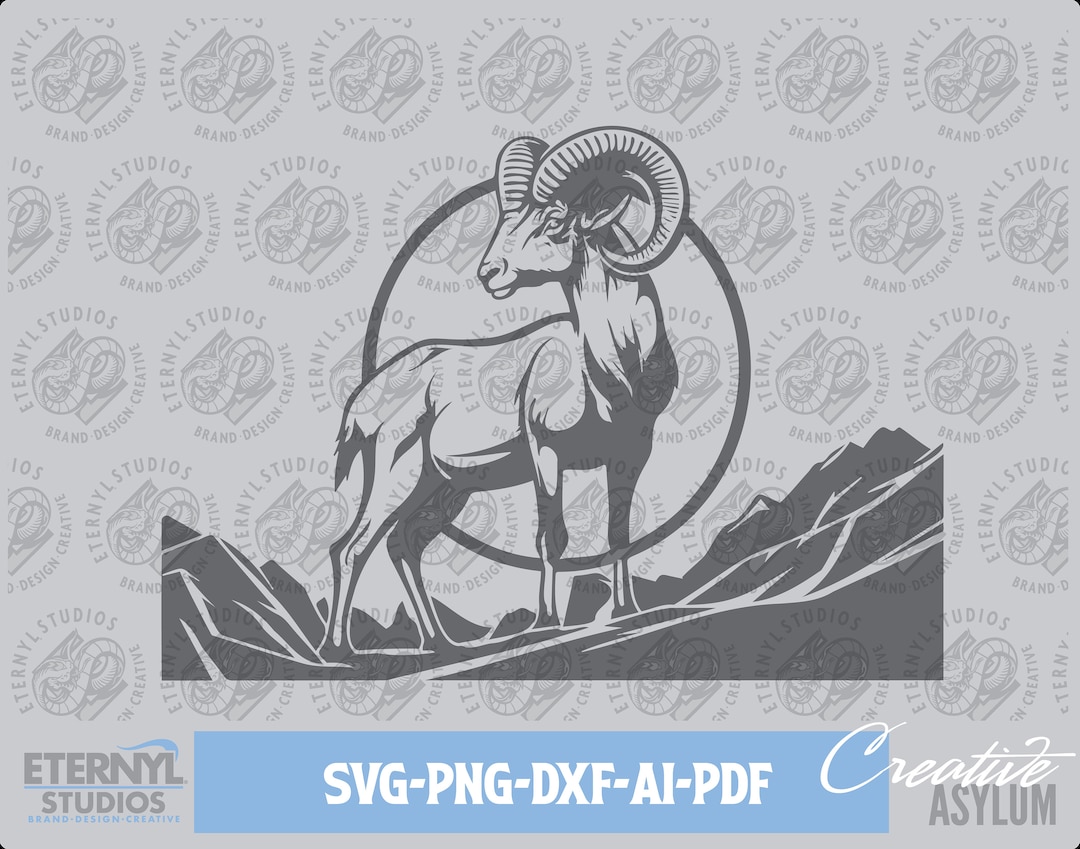 Big Horn SVG PNG, Instant Digital Download, Big Horn Sheep, Mountains, Ram, Logo, Hunting ...