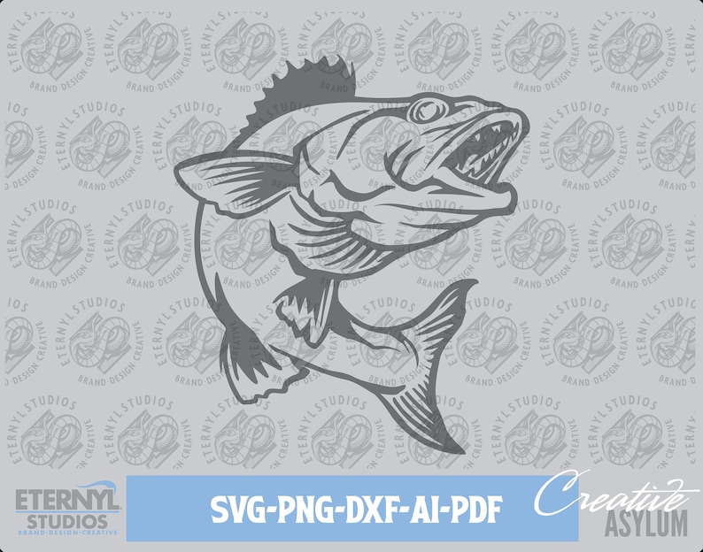 Walleye SVG PNG Jumping Walleye Instant Digital Download - Etsy