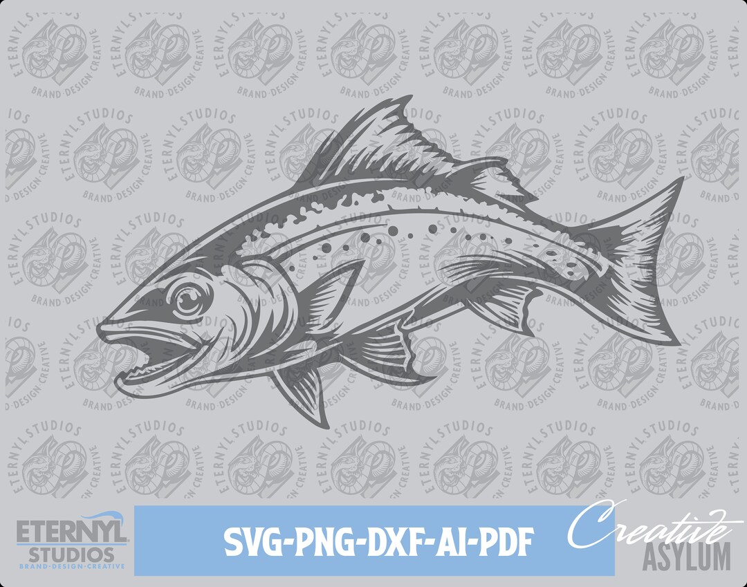 Salmon SVG: Fishing Art Cut File (digital Download) - Etsy